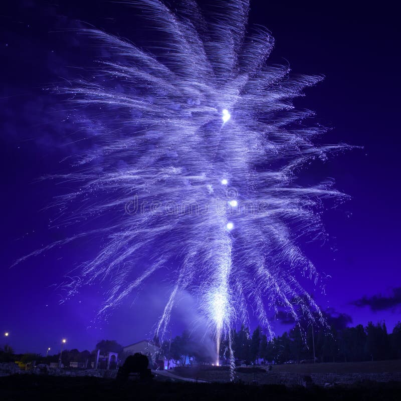 Blue colorful fireworks stock image. Image of bright - 39574169