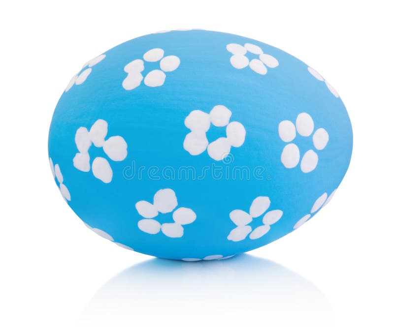 Blue Colorful Handmade Easter Egg Isolated on White Background Stock ...