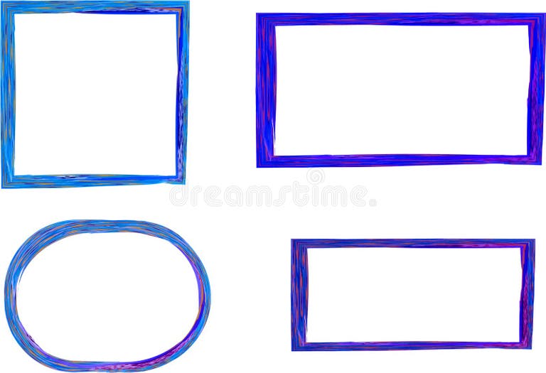 Blue Colorful Scratch Scribble Pattern Abstract Shapes Frames ...