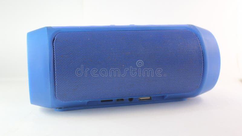 Blue Colour Bluetooth Speaker Device Isolated in White Background Stock ...