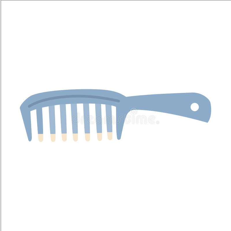 The Blue Comb Has a Soft Color for Styling and Straightening Vector ...