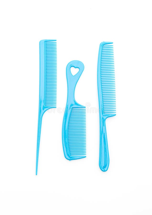 Blue comb on white stock photo. Image of cute, brushing - 103911184
