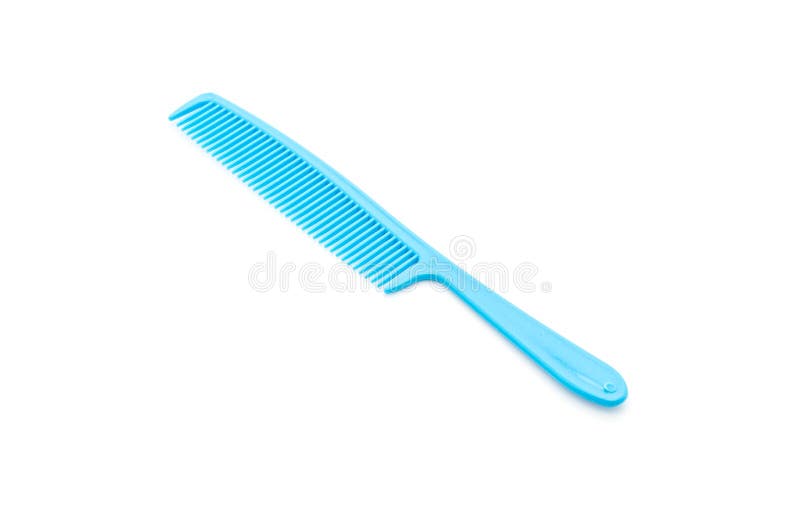Blue comb on white stock photo. Image of brown, hair - 105214234