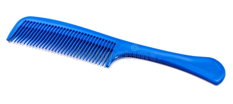 Blue Comb on White Background. Stock Image - Image of hair, equipment ...