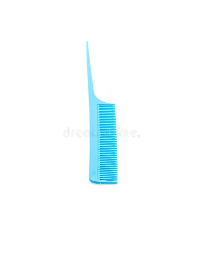 Blue comb on white stock photo. Image of wood, texture - 96442980