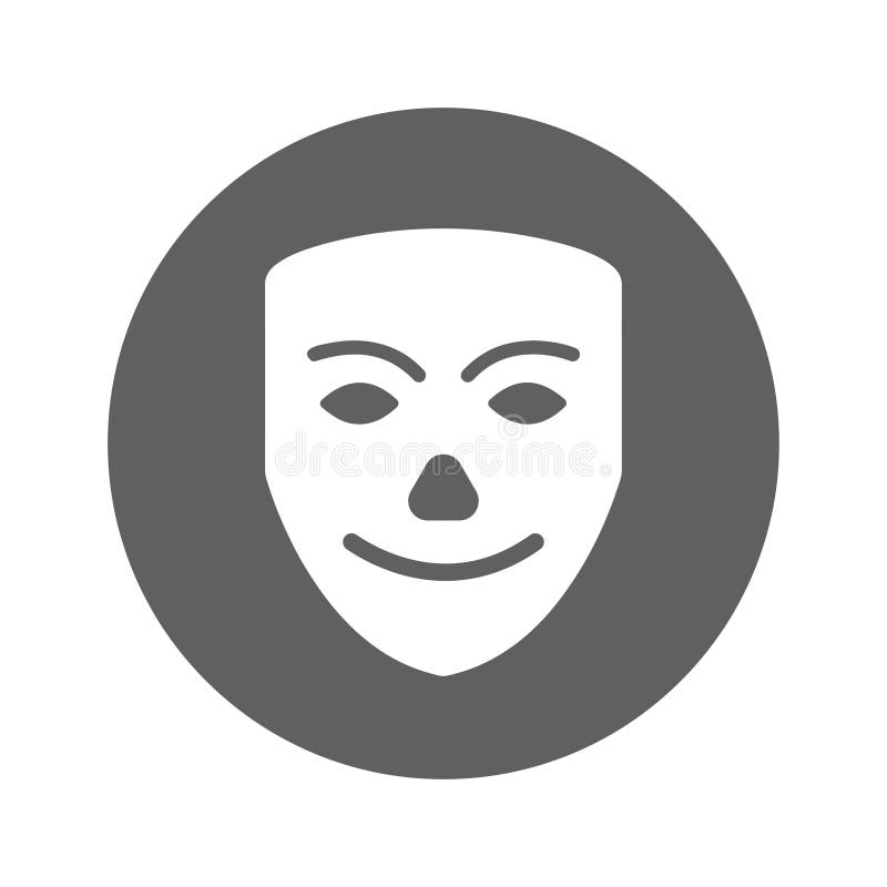 Blue comedy mask icon stock illustration. Illustration of emotion ...