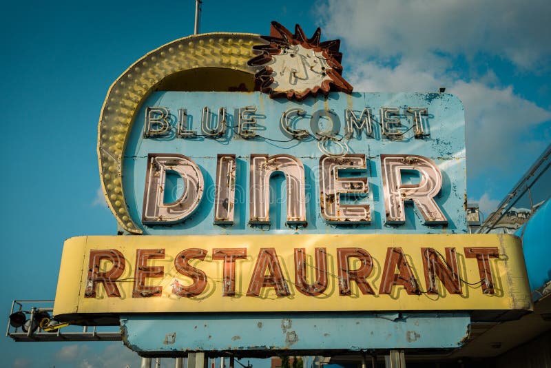 Blue Comet Diner Vintage Sign, Hazleton, Pennsylvania Editorial Stock ...
