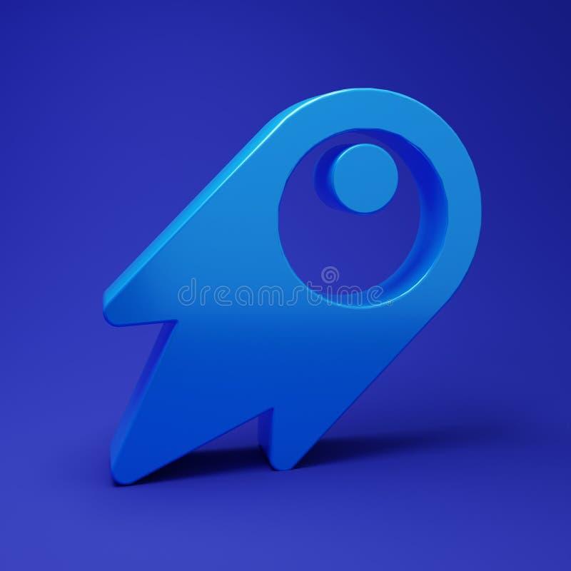Blue Comet Falling Down Fast Icon Isolated on Blue Background ...