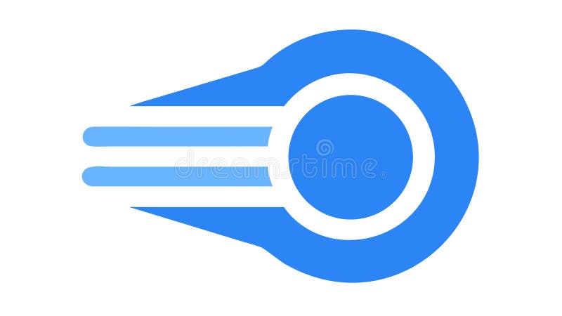 Blue Comet or Meteor Icon. Dynamic Flat Graphic for Space Themes ...