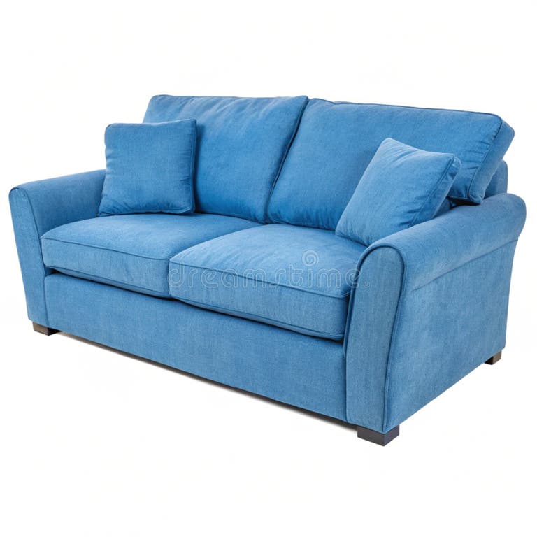 Blue Comfort Sofa Isolated on White Background Stock Illustration ...