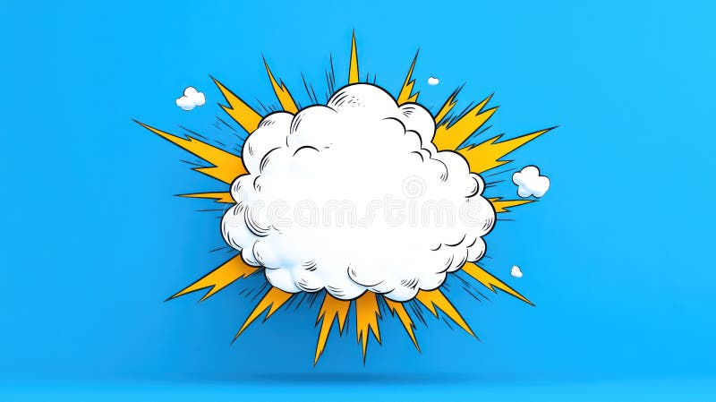 Blue Comic Explosion Bubble with White Burst for Text/Design Stock ...