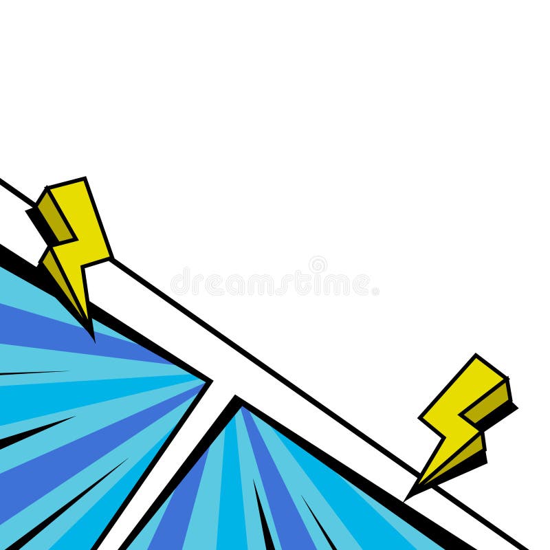 Blue Comic Pop Art Border Corner Frame Design Background Stock Vector ...