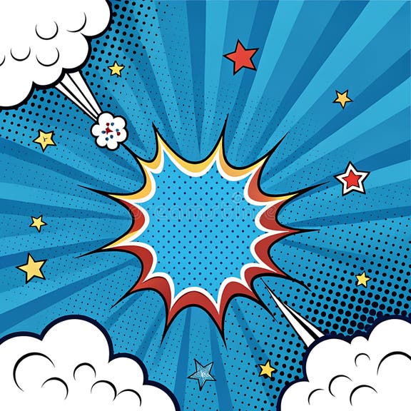 A Blue Comic Style Like Background Stock Illustration - Illustration of ...