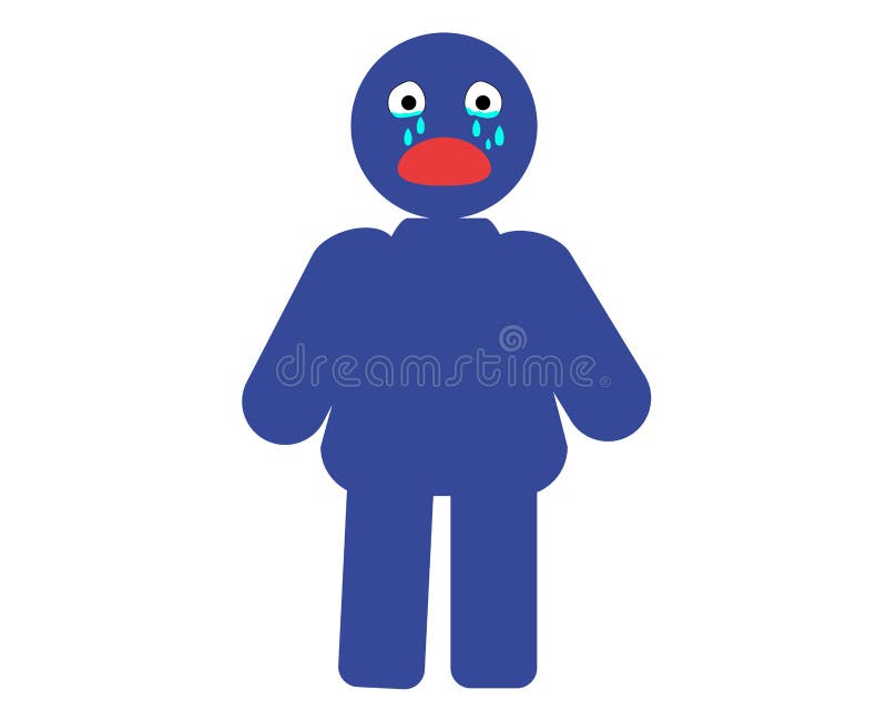 Blue Comic Vector Character with Tears in Its Eyes Stock Vector ...