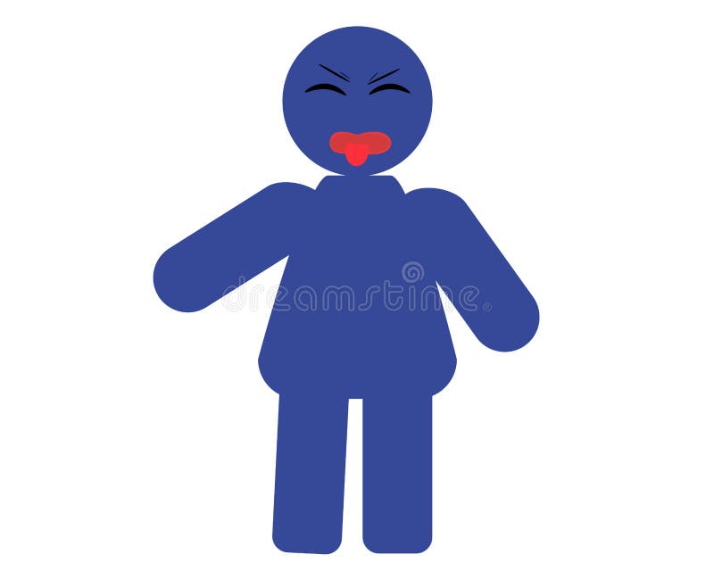 Blue Comic Character with an Expression of Disgust Stock Vector ...