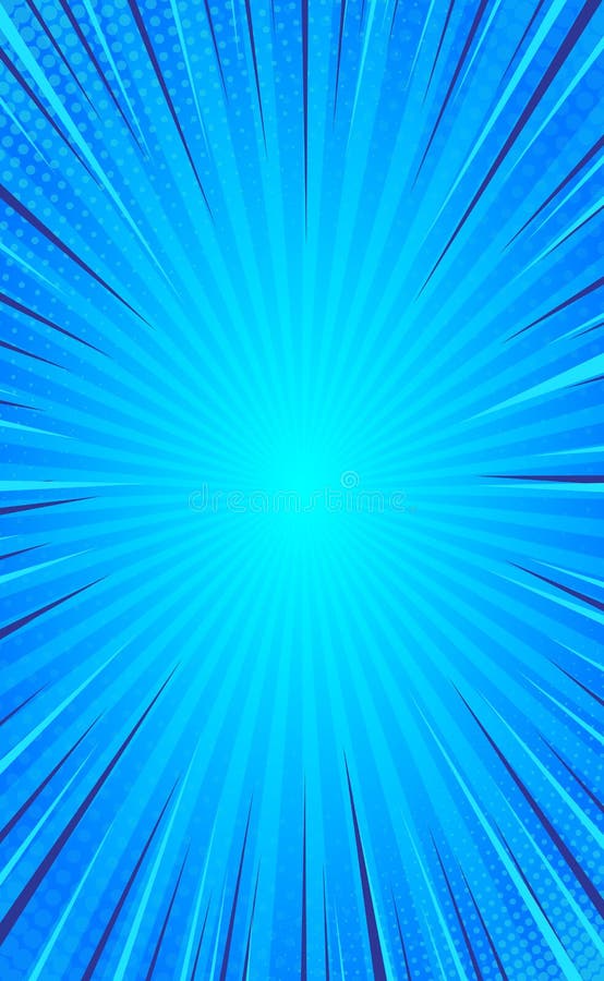 Blue Comic Zoom with Lines and Dots - Vector Stock Illustration ...