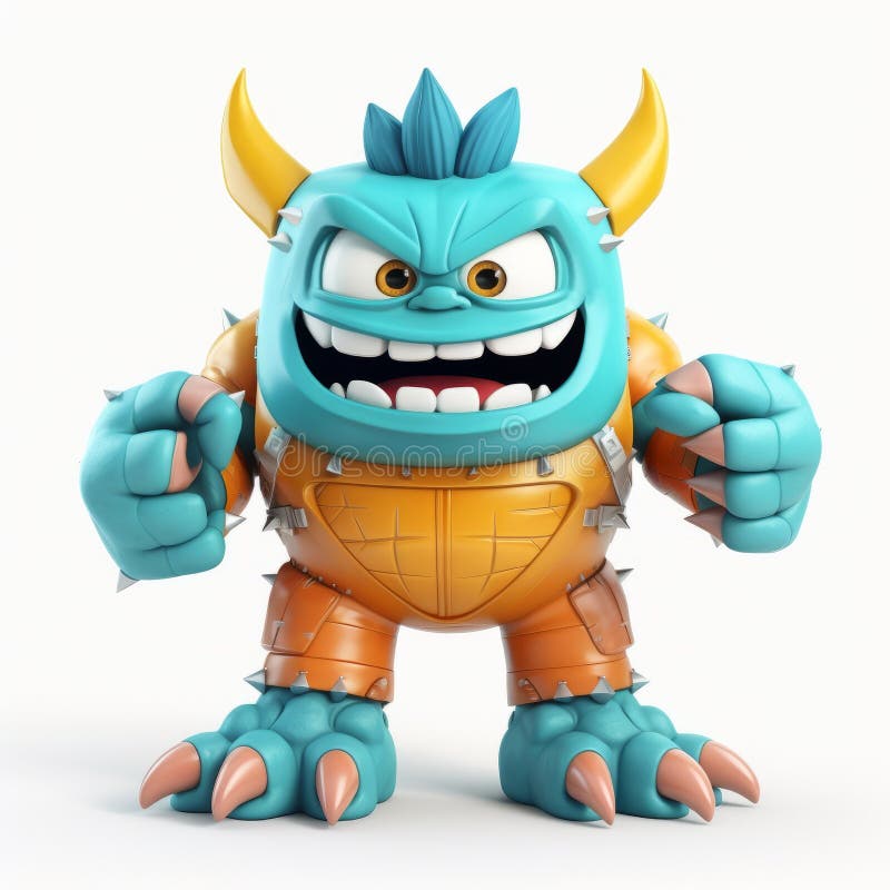 Blue Comical Monster with Sharp Teeth: a Vibrant Octane Render Artwork ...