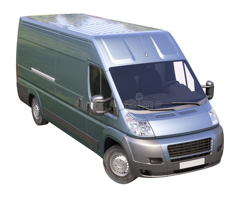 Blue Commercial Delivery Van Isolated Stock Photo - Image of cargo ...