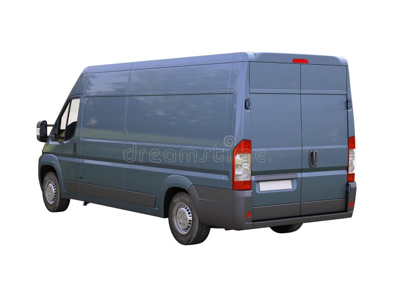 Blue Commercial Delivery Van Isolated Stock Photo - Image of duty ...