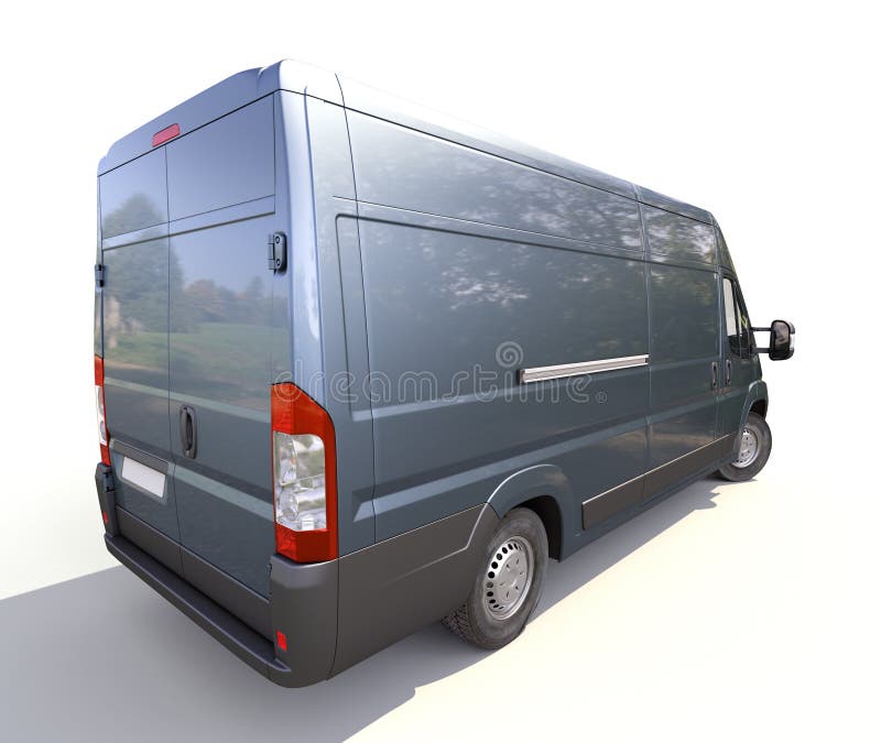 Blue Commercial Delivery Van Isolated Stock Photo - Image of cargo ...