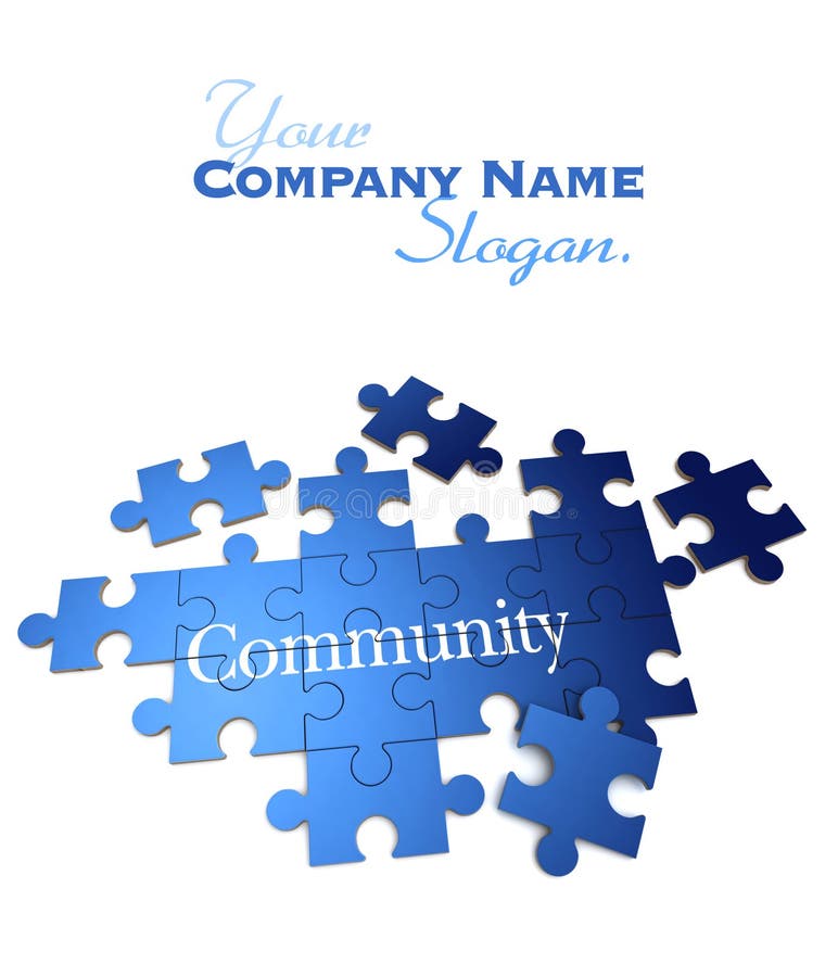 Blue Community puzzle stock illustration. Illustration of patience ...