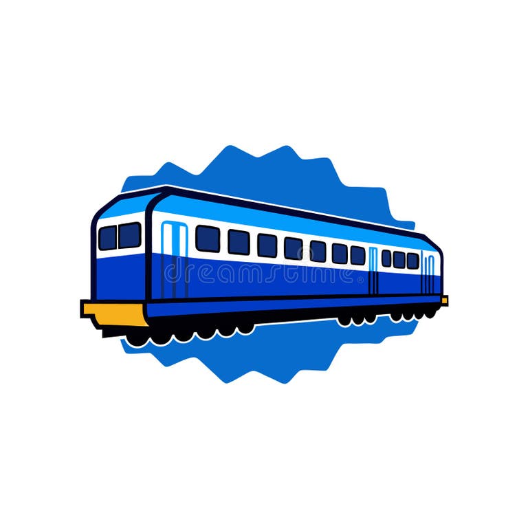 Blue Commuter Train Illustration Vector Image Design Artwork Stock ...