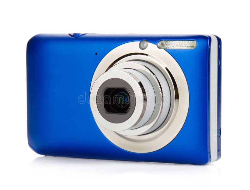 Blue compact camera stock image. Image of lens, digital - 126721207