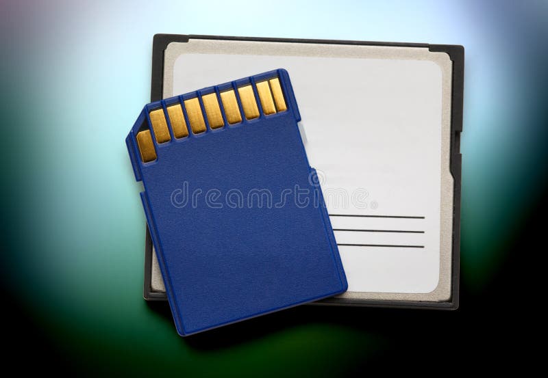 Blue compact memory cards stock image. Image of device - 54136667