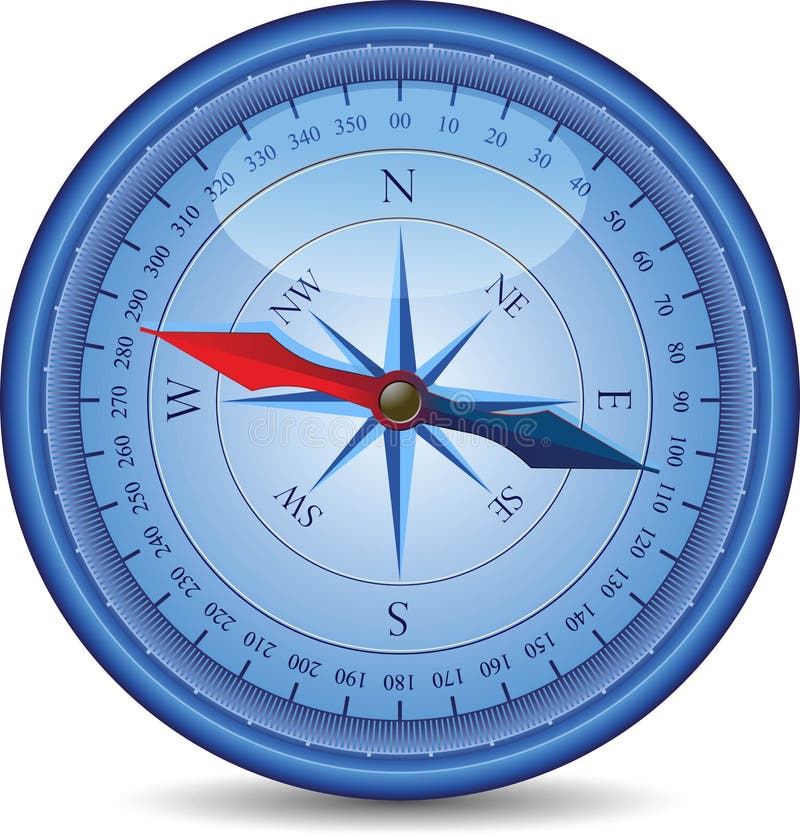 Blue Compass Rose Europe Protection Cartography Symbol Nautical