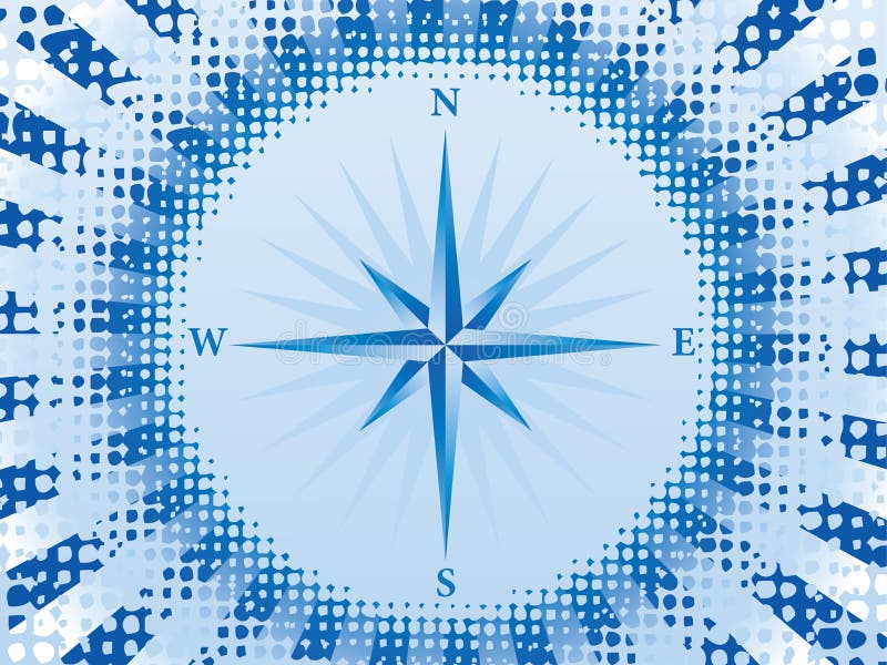 Blue compass stock vector. Illustration of arrow, background - 16164197