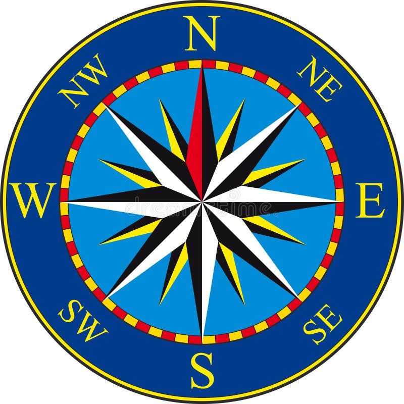 Blue Compass stock vector. Illustration of voyage, journey - 2665326