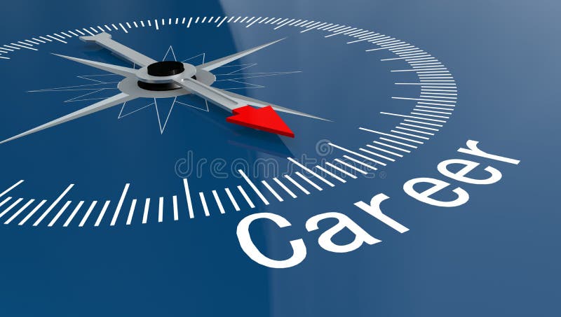 Career word on compass stock illustration. Illustration of search ...