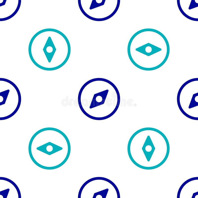 Blue Compass Icon Isolated on White Background. Windrose Navigation ...