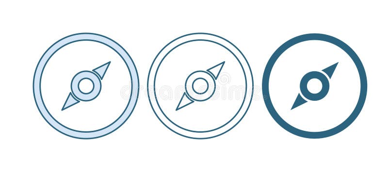 Blue Compass Icon Isolated on White Background. Windrose Navigation ...