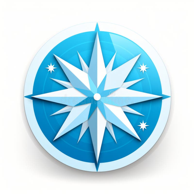 A Blue Compass Icon On A White Background Stock Illustration