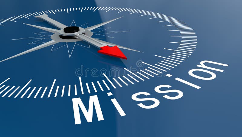 Mission on a compass stock illustration. Illustration of guidance ...