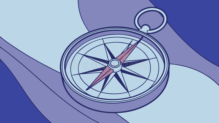 Blue Compass Navigation, Direction and Journey Guide Icon, Vector ...