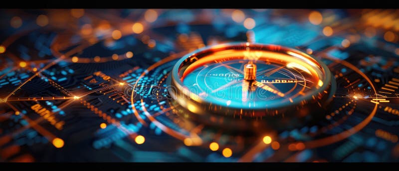 A Blue Compass is Shown in a Digital Image by AI Generated Image Stock ...