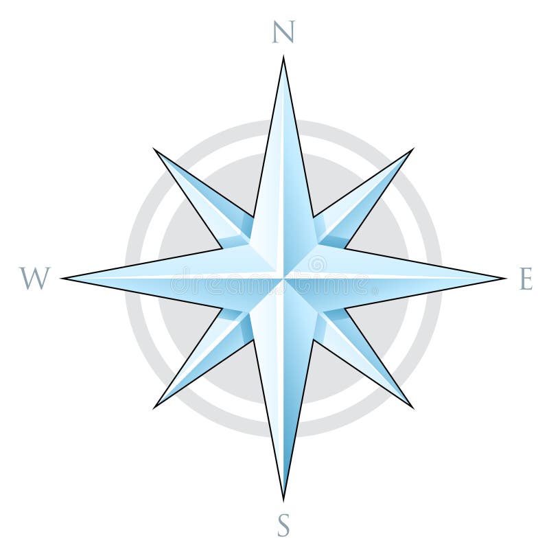 Blue Compass Star stock vector. Illustration of navigation - 35163263