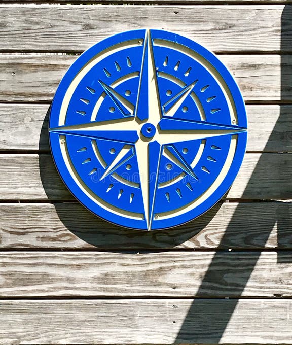 Blue compass stock image. Image of compass, worn, wood - 120681867