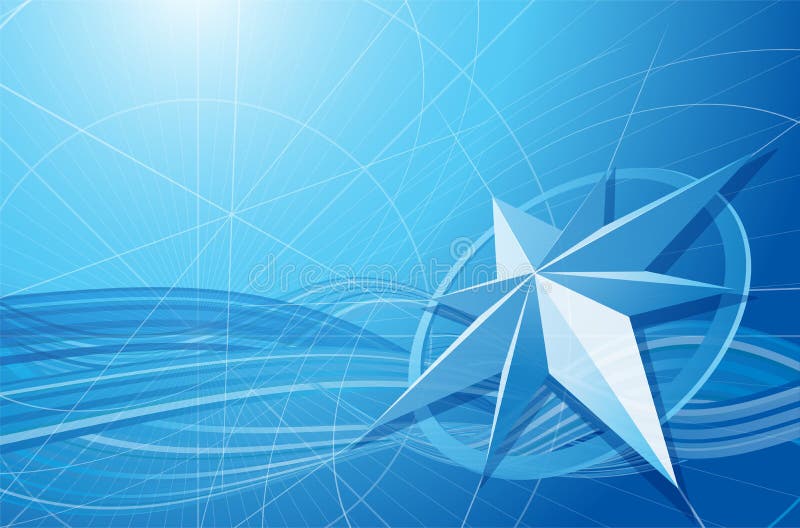 Blue Compass Vector Background. Stock Vector - Illustration of global ...