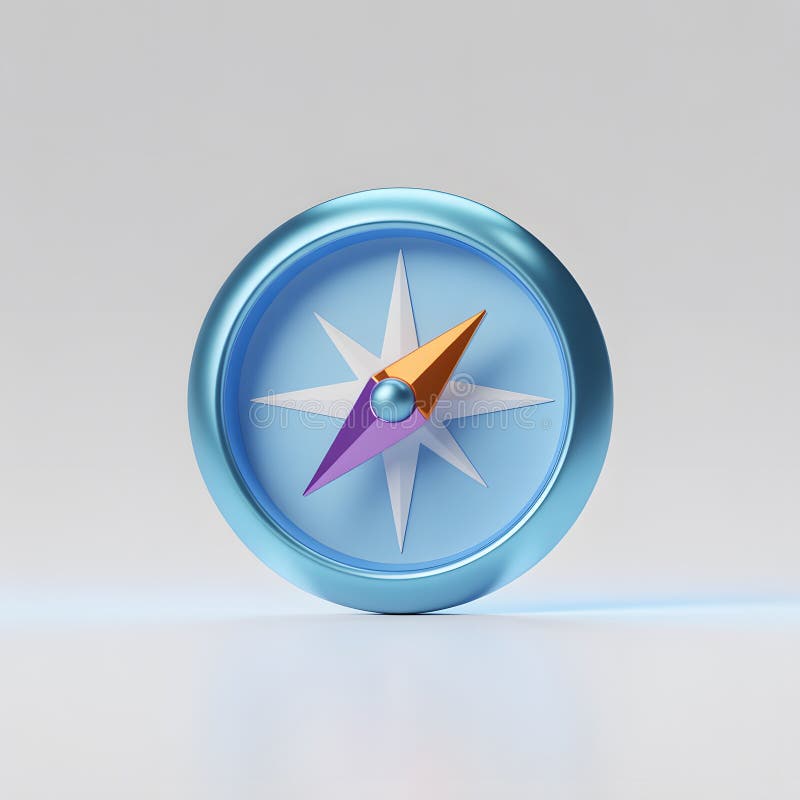 Blue Compass with White Star Design Stock Illustration - Illustration ...