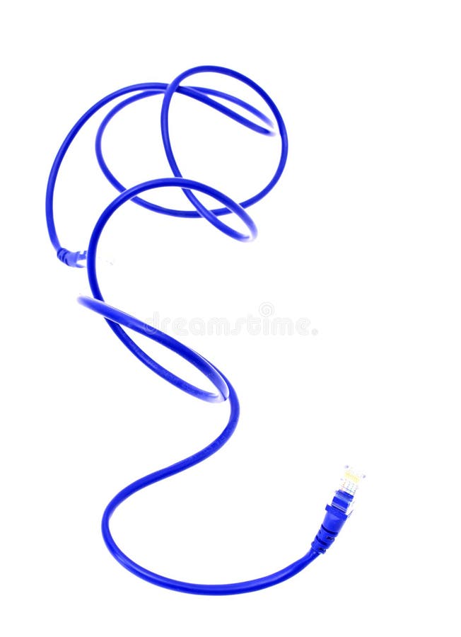 Blue Computer Cable RJ45 Plugs. Isolated on White Stock Illustration ...