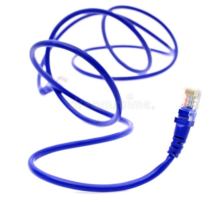 Blue Computer Cable RJ45 Plugs. Isolated on White Stock Image - Image ...