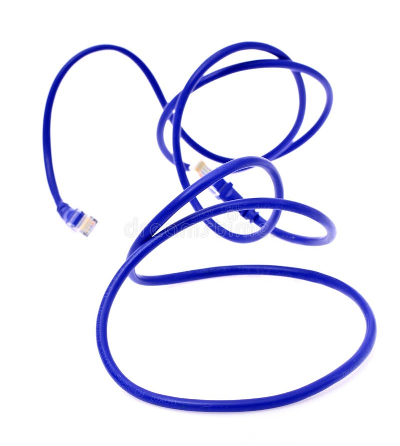 Blue Computer Cable RJ45 Plugs. Isolated on White Stock Image - Image ...