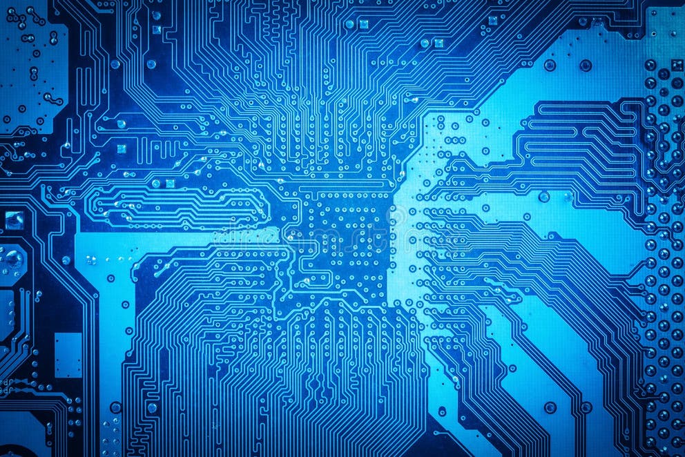 Blue Computer Circuit Board Stock Image - Image of blue, connect: 37351627