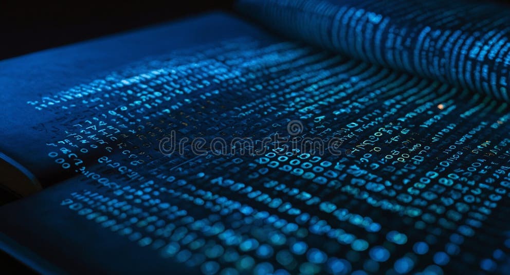 Blue Computer Code Background for Technology and Programming Concept with Data Stream Flow Stock ...