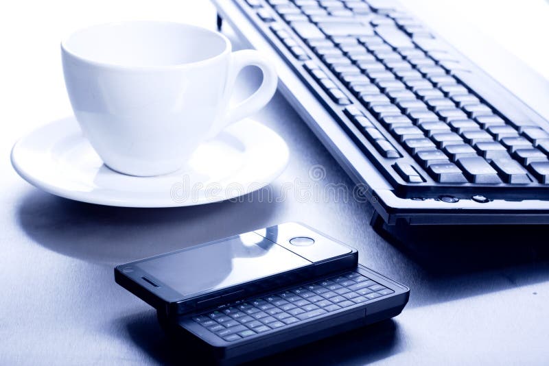 Blue computer concept stock image. Image of modern, board - 8137747