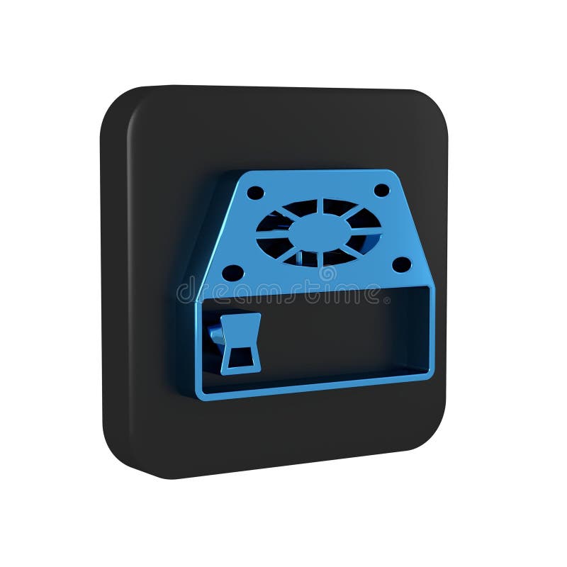 Blue Computer Cooler Icon Isolated on Transparent Background. PC ...