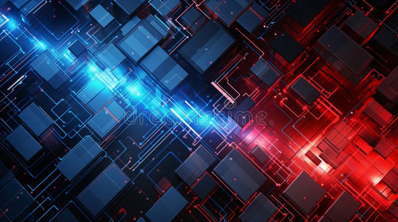 A Blue Computer Graphic Background Blue and Red Abstract and Computer ...